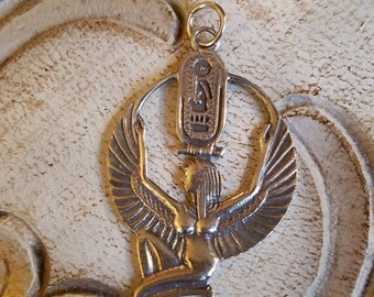 Items similar to Isis Necklace - Winged Isis Pendant, Ancient Egyptian ...