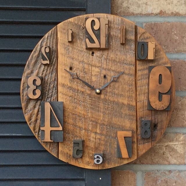 Large Wall Clocks Custom Clocks Rustic Clocks by FunCoolWallClocks