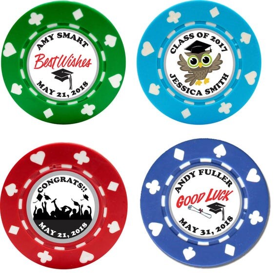 100 Custom Graduation Poker Chips