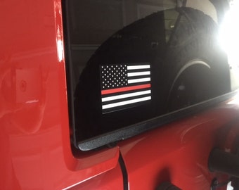 Thin red line decal | Etsy