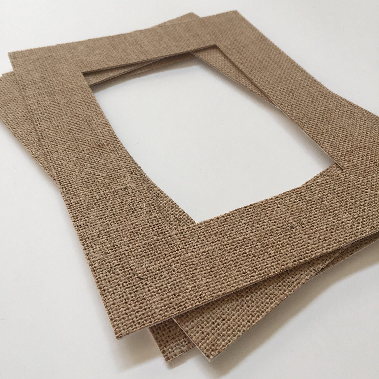 Burlap Picture Mat//8x10 for 5x7 with 4.5x6.5 by DivinelyDIY