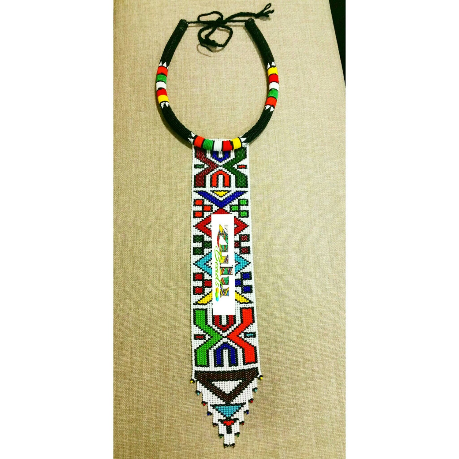 Ndebele beaded necktie