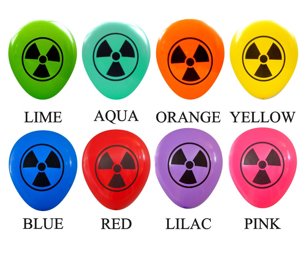 Radioactive Symbol Science Party Balloons Pack of 8 Geeky