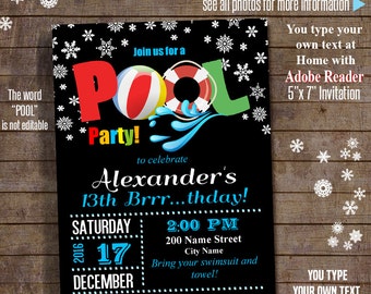 Winter pool party | Etsy