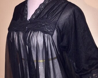 Sheer bed jacket | Etsy