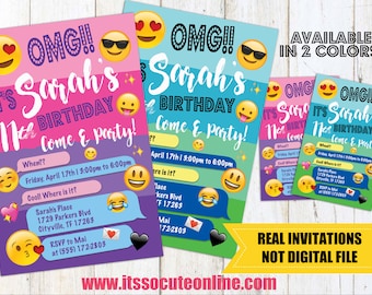 Emoji thank you card | Etsy