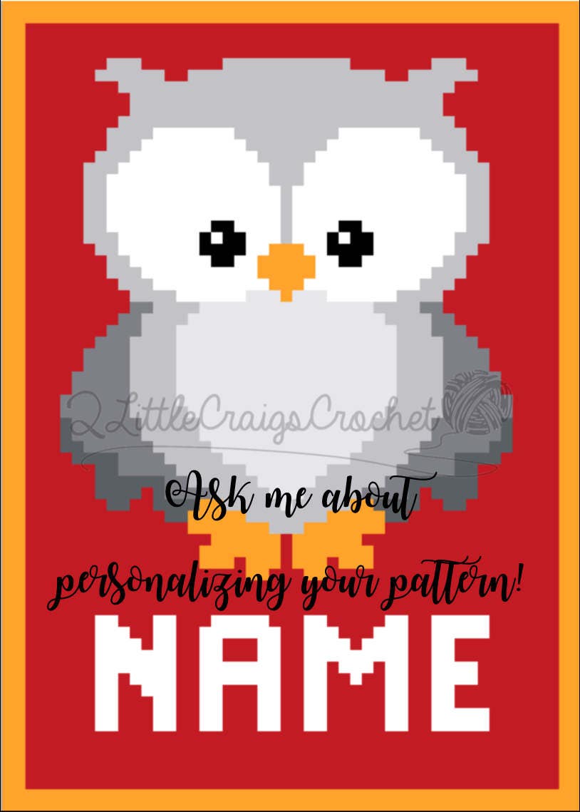 INSTANT DOWNLOAD Owl Crochet Graph Crochet Pattern