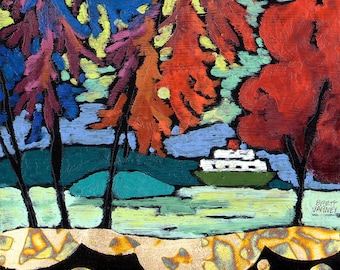 Vivid Oil Pastel mini-Landscapes by Brett Varney by BrettVarneyArt