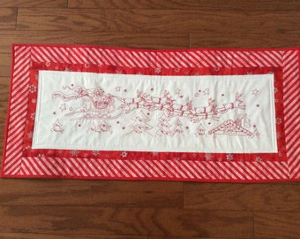 Christmas redwork | Etsy