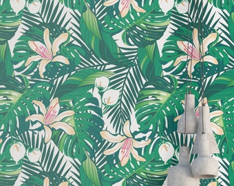 Palm leaf wallpaper | Etsy