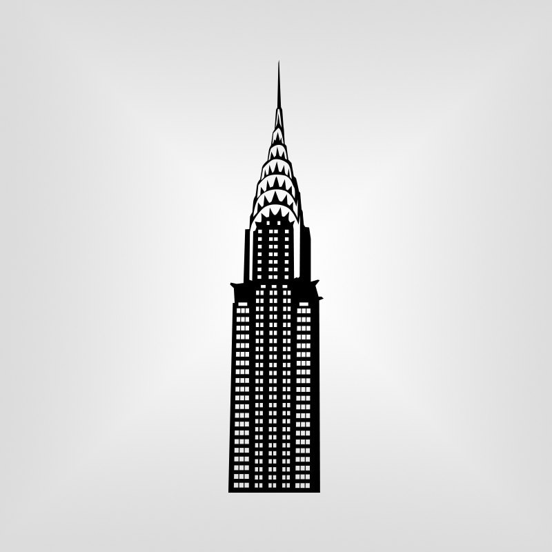Chrysler Building NY Svg Vector art Cricut Silhouette