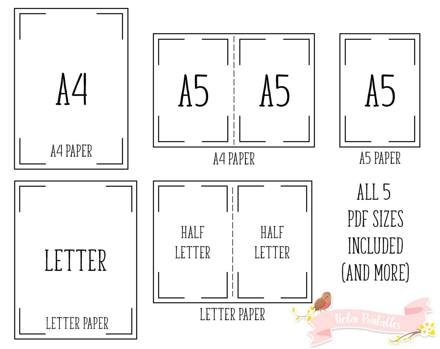 Habit Printable Planner Insert Pages A4 Letter A5 Half