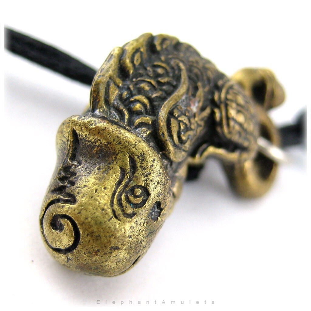 Brass Penis Necklace Fish Bird Dragon Penis by ElephantAmulets