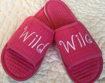 Monogram slippers | Etsy