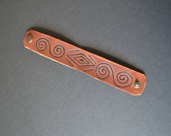 Pyrography bracelet | Etsy