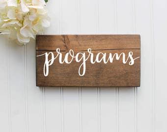 Wedding program sign | Etsy