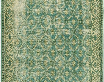 Green overdyed rug | Etsy