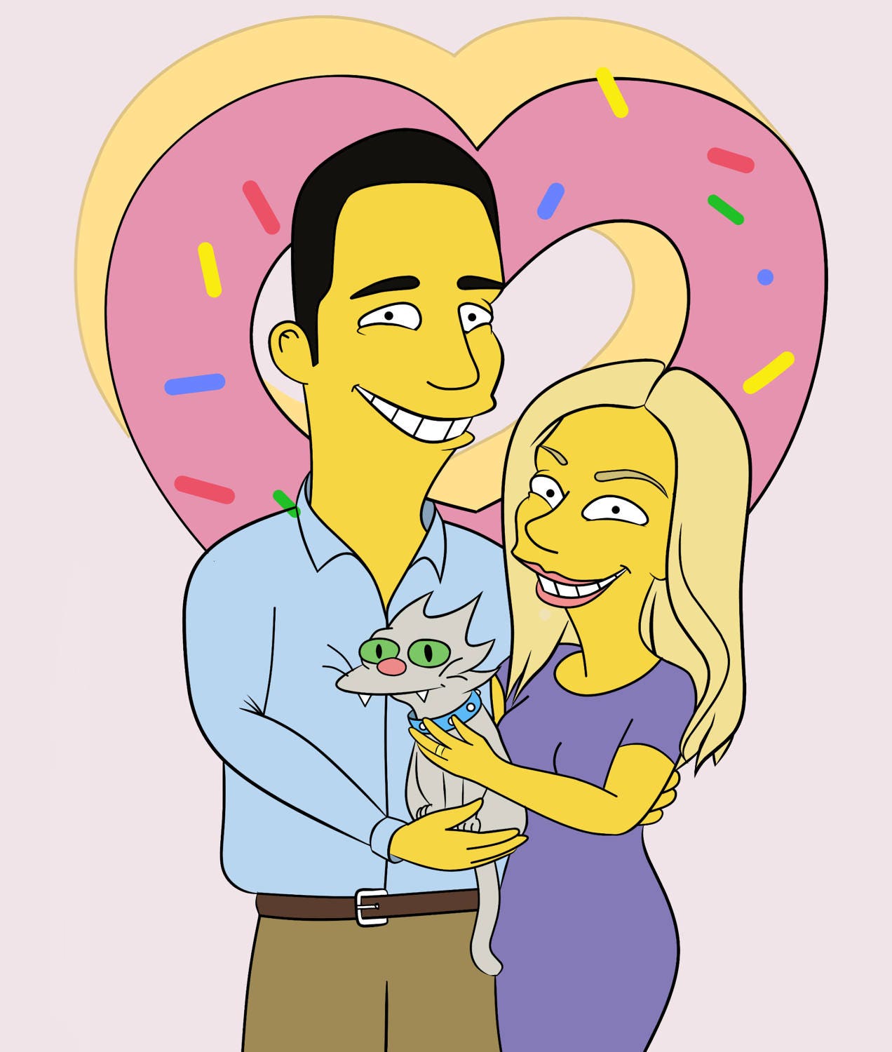 Custom portrait.Couple portrait.Simpsons portrait.Custom
