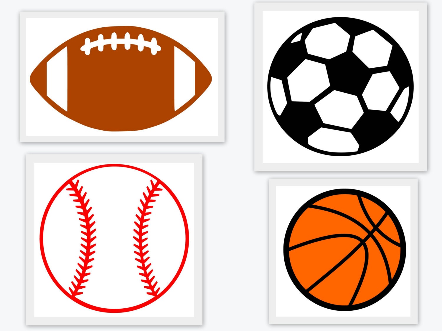 Baseball Basketball Football Soccer Ball SVG PDF PNG Jpg