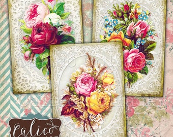 Sewing Ephemera Printable Digital Collage Sheet by calicocollage