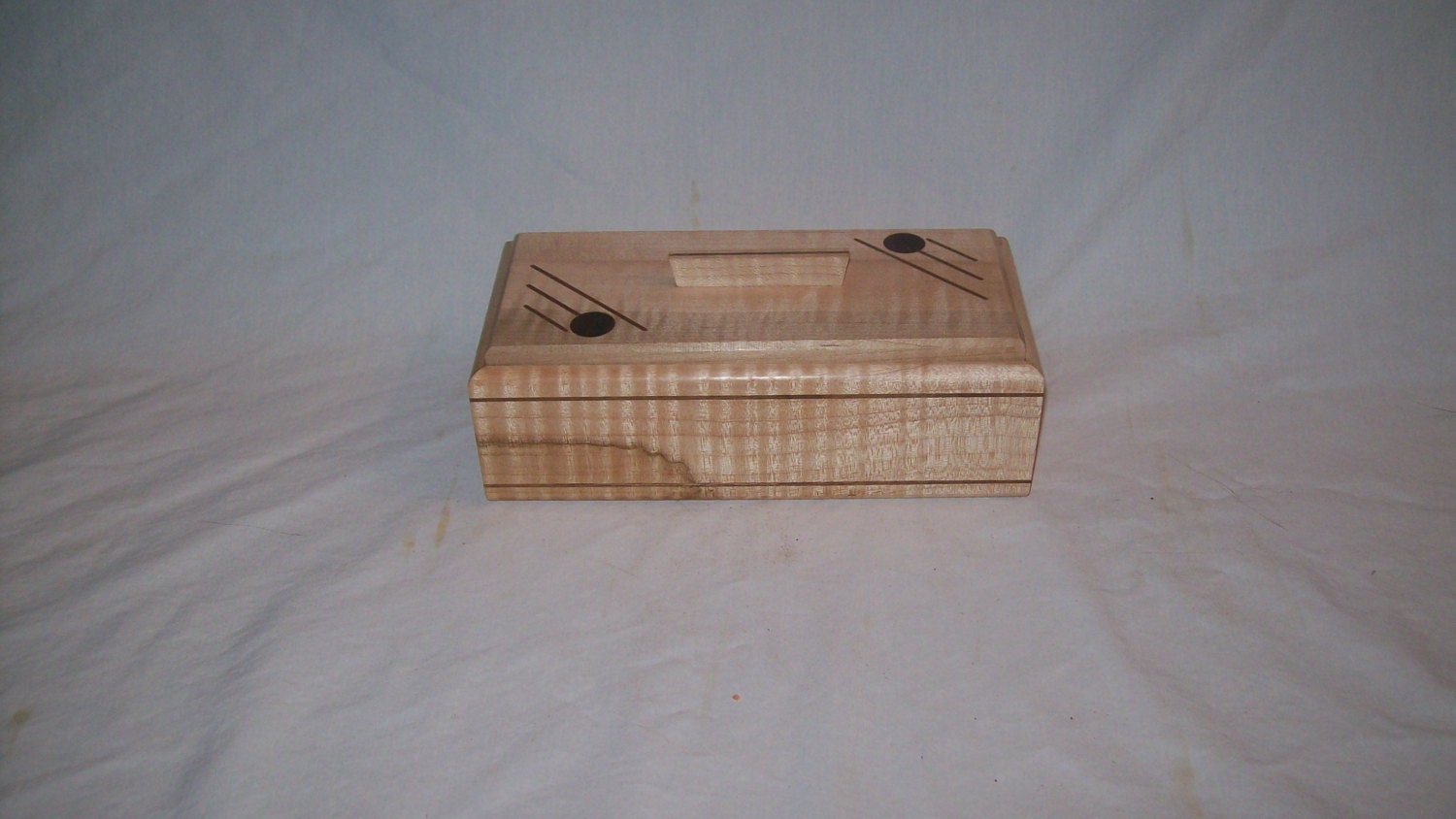Fiddle Back Maple with Walnut inlay 4x8 Box Pattern 2