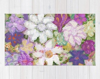 Floral rug | Etsy