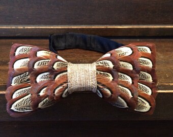 Feather bow ties and feather fashions by FeatherKeeper on Etsy