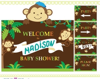 Unique monkey welcome sign related items | Etsy