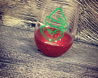 Grinch wine glass | Etsy