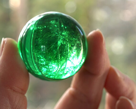 Green Magic Crystal Ball Large Marble Huge Glass Ball 39mm 1