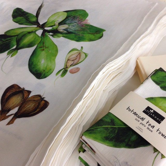 Botanical tea towels of pure linen and by NotJustTeaTowels on Etsy