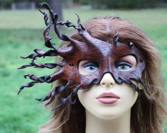 Items similar to Bandit with Grommets Leather Mask on Etsy