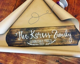 Family name plaque | Etsy