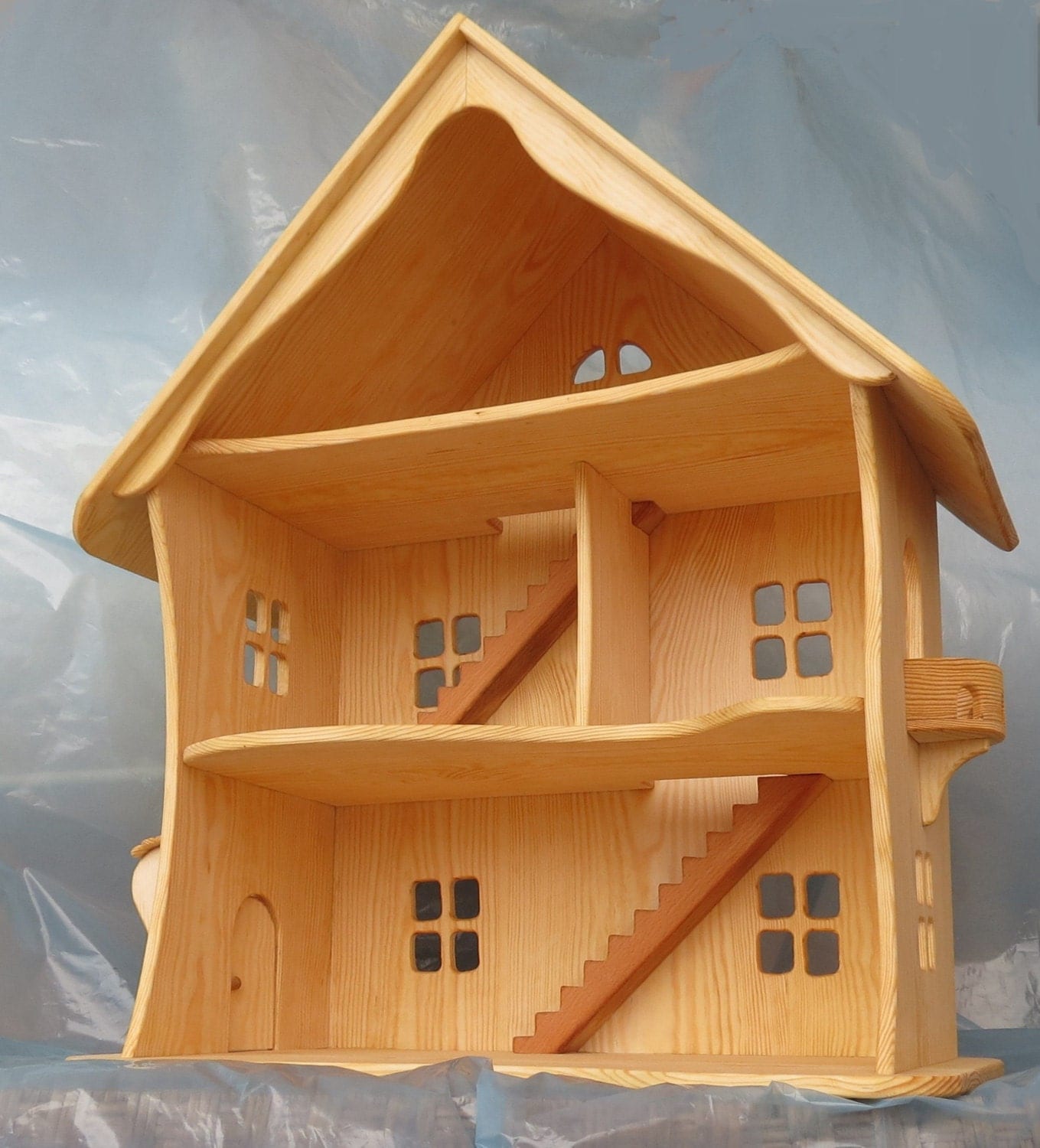 Handmade wooden dollhouse / Natural Wooden Dollhouse Waldorf