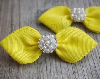 Yellow ribbon bow | Etsy
