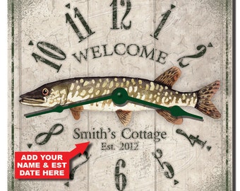 Fishing clock | Etsy