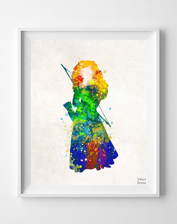 Merida Poster Merida Art Brave Watercolor Princess Merida by ...
