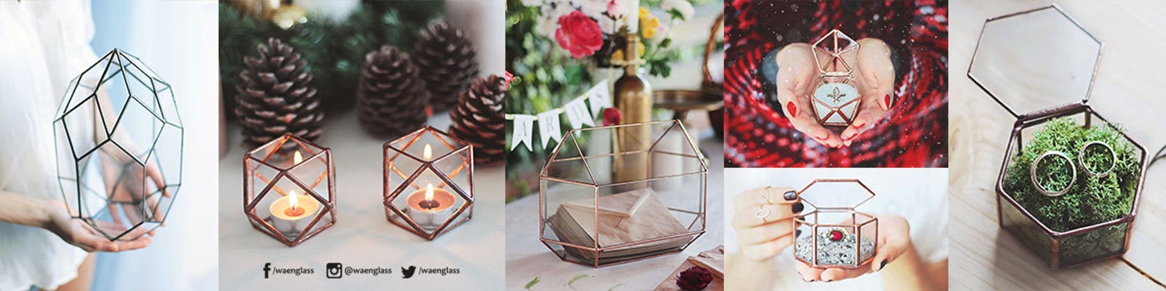 Handmade Geometric Glassware Etsy Featured Seller by Waen on Etsy