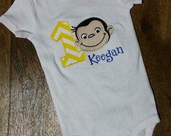 Curious george shirt | Etsy