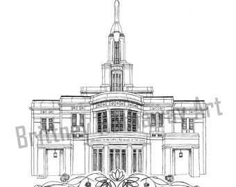 Lds temple drawing | Etsy