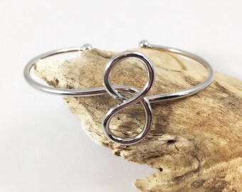 Silver knot bracelet | Etsy