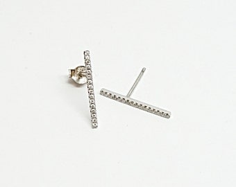 Stick stud earrings | Etsy