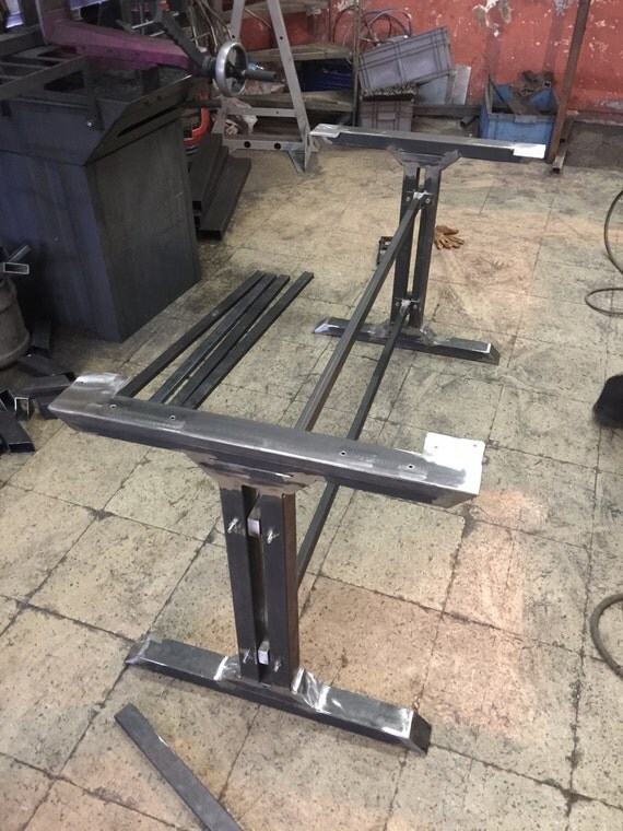 28 Metal Table Legs w Extension Bars Steel Base Width