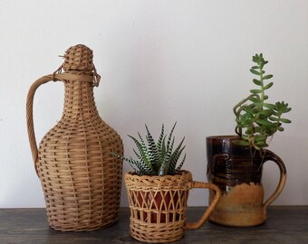 Wicker bottle | Etsy