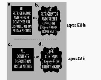 Refrigerator decals | Etsy