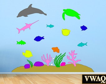 Marine life decal | Etsy