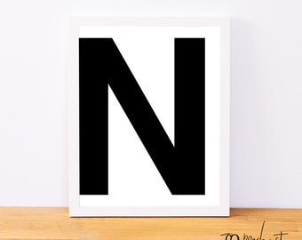 Monogram letter n | Etsy
