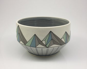 Handmade Geometric porcelain pottery and by JuliaClairesClay