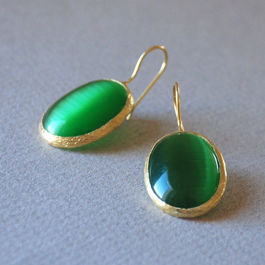 Green Tiger Eyes Jewelry Tiger Eyes Gemstone Gold Plated
