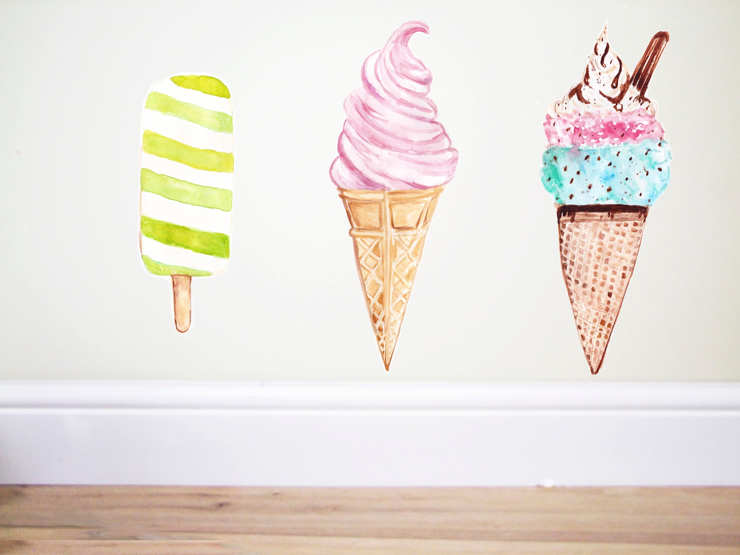 Individual Ice cream wall decal lolly sticker playroom